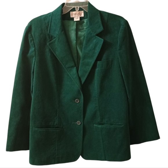 Ultrasuede | Jackets & Coats | Vintage Ultrasuede Green Blazer Jacket ...